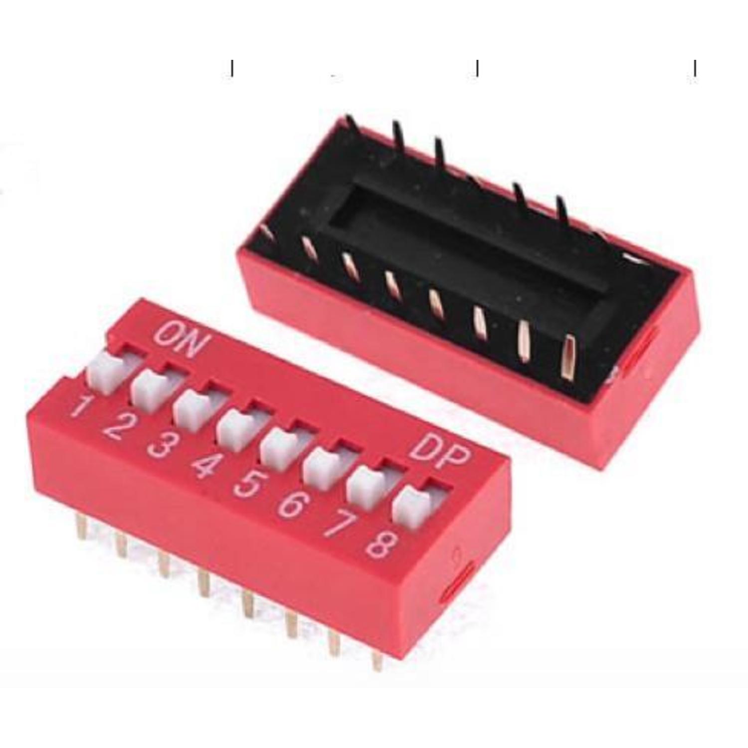 2.54mm 8-Positions 16 Pin Red DIP Switch Australia - Little Bird