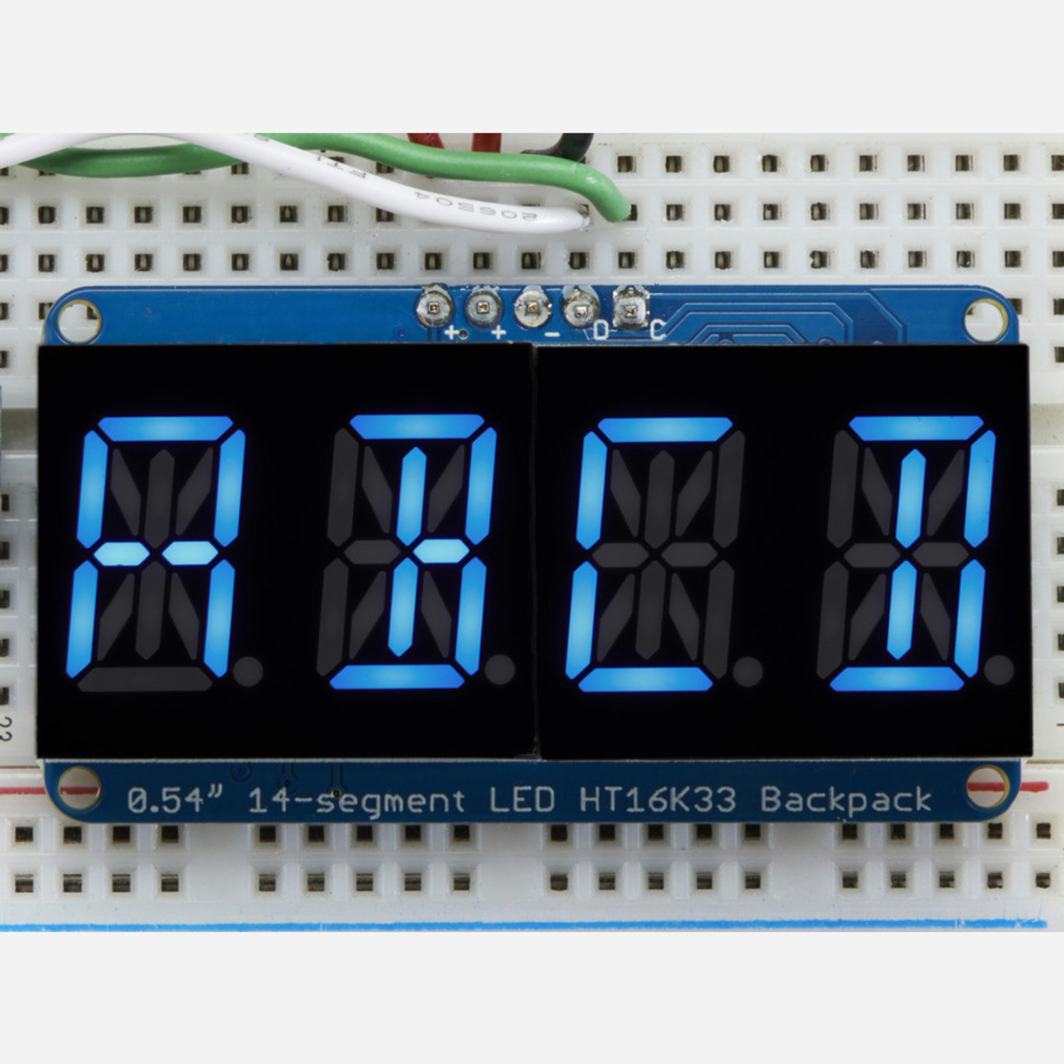 Quad Alphanumeric Display - 0.54" Digits w/ I2C Backpack - Blue ...